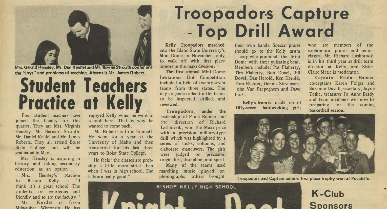 KNIGHT BEAT: November 25, 1970 – The Bishop Kelly Newspaper